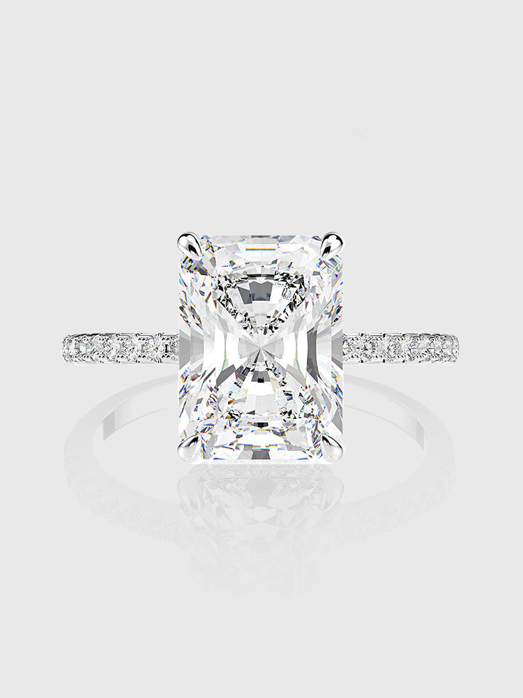 Curvesoul 4CT Radium Cut Moissanite Ring | D Color VVS1 | 925 Sterling